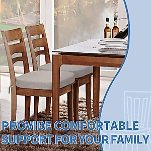 BUYUE Thickened 2.5" Original Linen Dining Chair Cushion, U-Shape High Density Foam Comfortable Chair Pad for Kitchen, Slip Resistant Indoor Seat Cushion (1 piece, Light Gray)