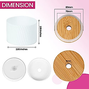 MAKBEN 2 Pack Reusable Boba Cup Bubble Tea Cup, 24 oz Boba Cups and Lids and Straw, Iced Coffee Cups Silicone Sleeves, Leakproof Travel Smoothie Cup for Large Boba Pearl (White)