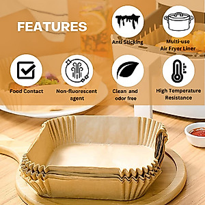 ZeeMay Air Fryer Liners Disposable Paper (135 Pcs) For Microwave, Air Frying, Baking, (6.3 Inch) Unbleached Non-stick Oil-proof/Waterproof Parchment Paper (3-5 Qt)