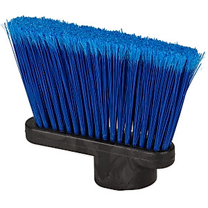 Carlisle FoodService Products CFS 3685914 Duo-Sweep Metal Threaded Handle Flagged Lobby Broom, Polypropylene Bristles, 4" Trim x 7-1/2" Width Bristle, 30" Handle, 36" Overall Length, Blue