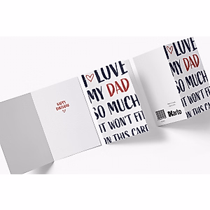 Sweet and Funny Birthday Card for Dad, Large 5.5 x 8.5 Dad Birthday Card, Happy Birthday Card for Dad, Dad Birthday Cards from Daughter, Father Birthday Card, Karto This Much Dad