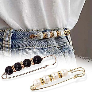 Vintage Waistband Pin Pearls Crystal Brooch Clothing Scarf Waist Bag Pins Exposed Women Dress Tighting Clap Q0I4 Women Pins