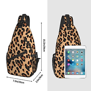 Cool Cheetah Leopard Print Sling Bag Casual Backpack Lightweight Shoulder Bag Chest Crossbody Daypack For Women Men Outdoor Travel Hiking