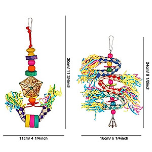 Bird Toys, 5PCS Colorful Bird Shredding Toys Hanging Parakeet Chew Toys, Bird Foraging Toys for Small Medium Parrots, Conures, Cockatiel, Lovebird Cockatiel, and Cage Accessory