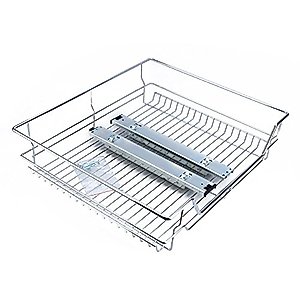 Pull Out Cabinet Organizer, Electroplated Stainless Steel Wire Basket, Under Shelf Storage Basket Sliding Organizer Drawer for Installation into 600mm Wide Kitchen Carcass