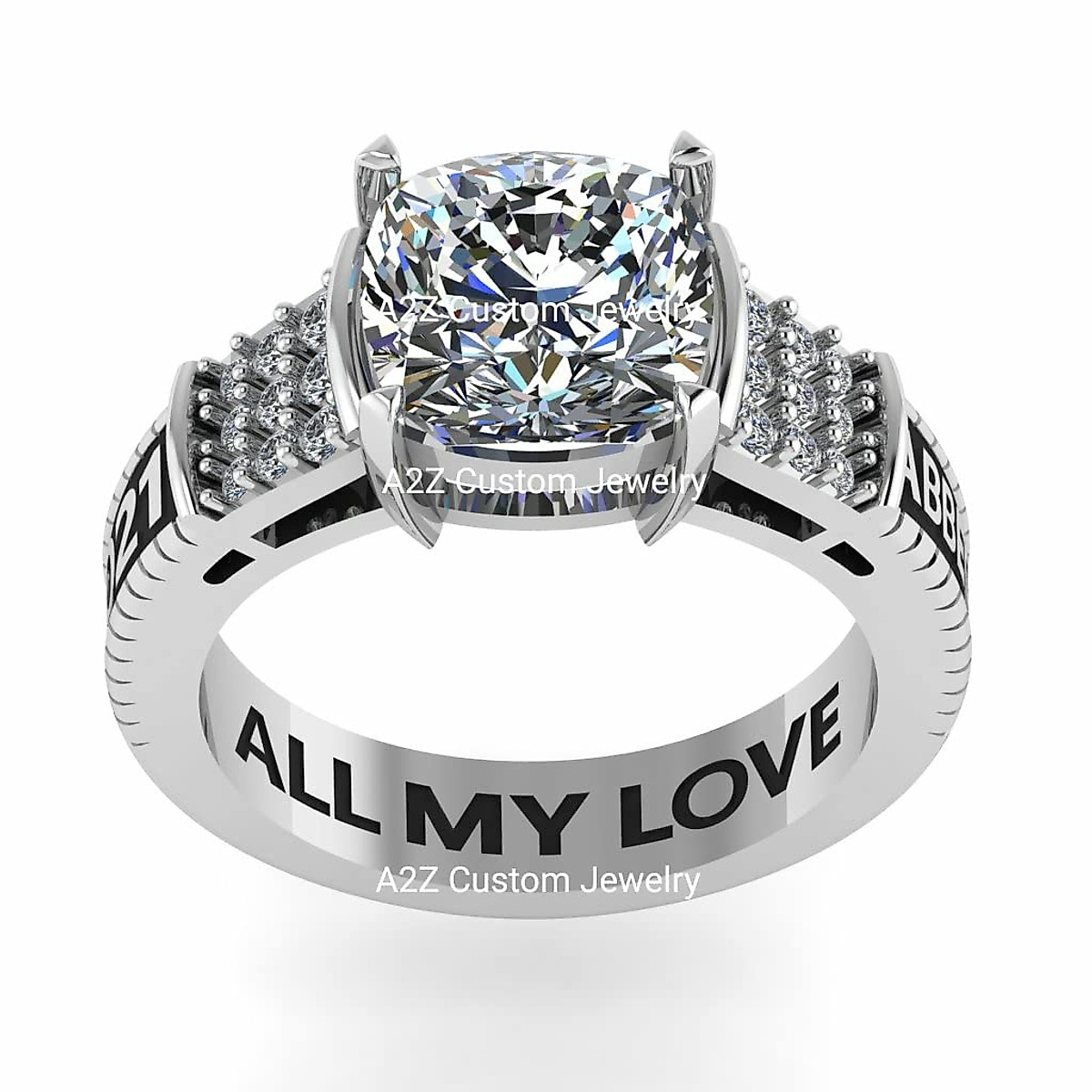 A2Z CUSTOM JEWELRY Fully Personalized Fashion Class Ring For High School College University Graduation Ceremony Sterling Silver Ring