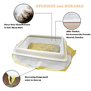 WanJiaXinHui Cat Litter Liners,21 Count Heavy Duty Litter Box Liners Drawstring, Extra Jumbo Cat Litter Pan Bags,Unscented, 45 in x 18 in