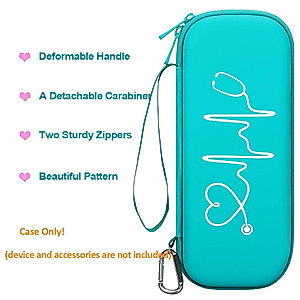 BOVKE Stethoscope Case fits 3M Littmann Classic III, Lightweight II S.E, MDF Acoustica Deluxe Dual Head, Cardiology IV, Stethoscope Holder with Pocket for Nurse Accessories for Work, Emerald