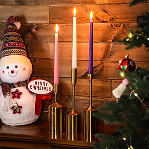 30 Pcs Christmas Advent Candles Taper Candle Light Christmas Advent Wreath Candle Holder Purple Pink White Candles for Christmas Holidays Churches Celebration Party Home Decor