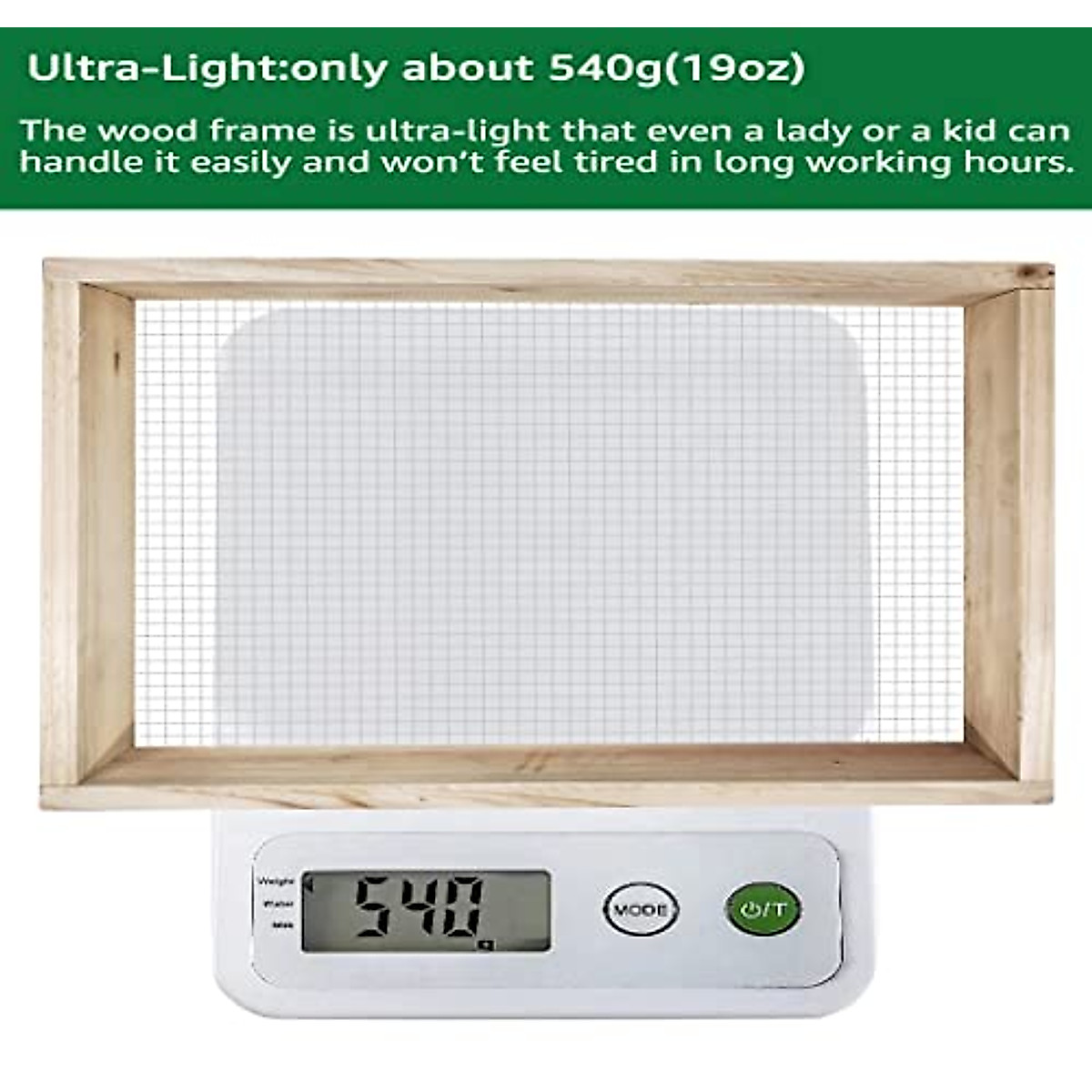 Soil Sifter, Dirt Sifter for Gardening, Compost Sifter, Garden Sieve, Light Wood Sifter for Rocks, Screen Sifter Top Soil/Peat Moss/Worm/Leaves/Loam Soil/Sand,Great Garden Tool for Plants & Vegetables