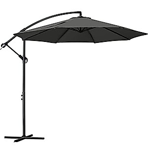 Sunnyglade 10Ft Outdoor Adjustable Offset Cantilever Hanging Patio Umbrella