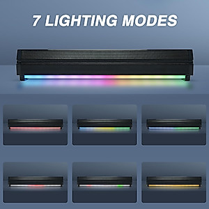 Delxo Pro Wireless Bluetooth Speakers with Lights,24W Loud Stereo Bluetooth Speaker Extra Bass Sound Bar for TV, PC,Tablet and Phone,TWS Pairing FM Radios Portable Speaker for Home,Party,Outdoor,Shops