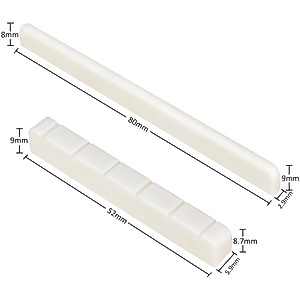 Blisstime 2 Sets of Classical Guitar Bone Saddle and Nut 3pcs Sand Paper Premium Quality
