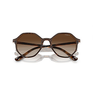 Vogue Eyewear Woman Sunglasses Top Havana/ Brown Transparent Frame, Brown Gradient Lenses, 52MM