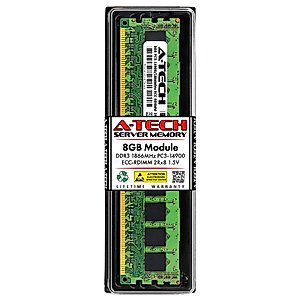 A-Tech 8GB RAM Replacement for Samsung M393B1G73EB0-CMA | DDR3 1866MHz PC3-14900R 2Rx8 1.5V ECC RDIMM Registered 240-Pin DIMM Memory Module