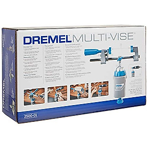 Dremel 2500-01 Rotary Tool Multi-Vise, 3-in-1 Attachment with 360 Degree Stationary Vise, Stand-Alone Clamp, and Tool Holder , Grey