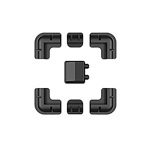 Alrska Solar Panel Roof Drill-Free Corner Bracket Mount for RV, Boats, Caravans, Marine, Motorhomes - Set of 7(Black Corner Bracket)
