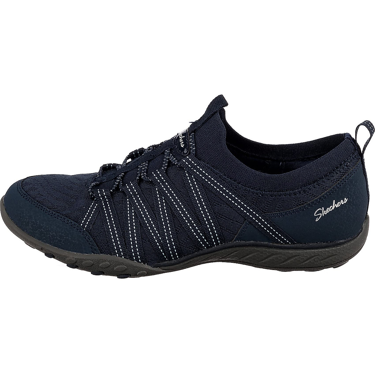 Skechers Women's Breathe Easy-First Light Sneaker, Navy, 7.5