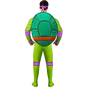 Rubies Men's Teenage Mutant Ninja Turtles Deluxe Donatello Costume Jumpsuit, Shell, and Eye-Mask, As Shown, Large