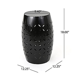 Christopher Knight Home Lilac Dione Outdoor 12" Iron Side Table, Black