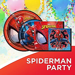 Spiderman Dinnerware Bundle Officially Licensed by Unique | Napkins & Plates | Great for Birthdays & Superhero Parties