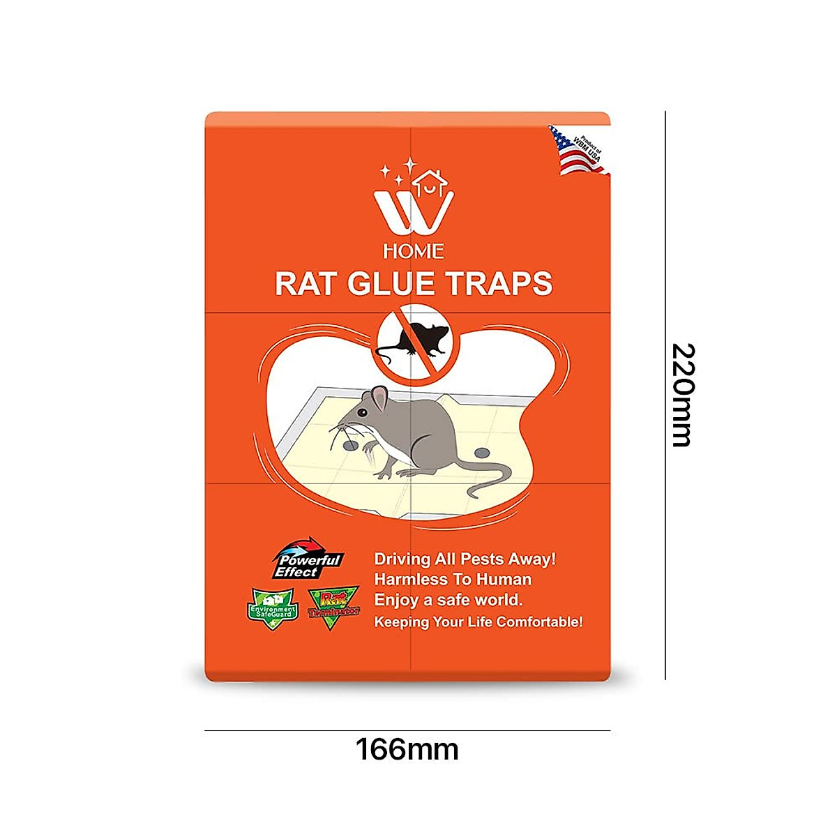 WBM Home Rat Pads, Enhanced Stickiness, Equipped with Protective Cover Glue Traps, 12 Count, Small