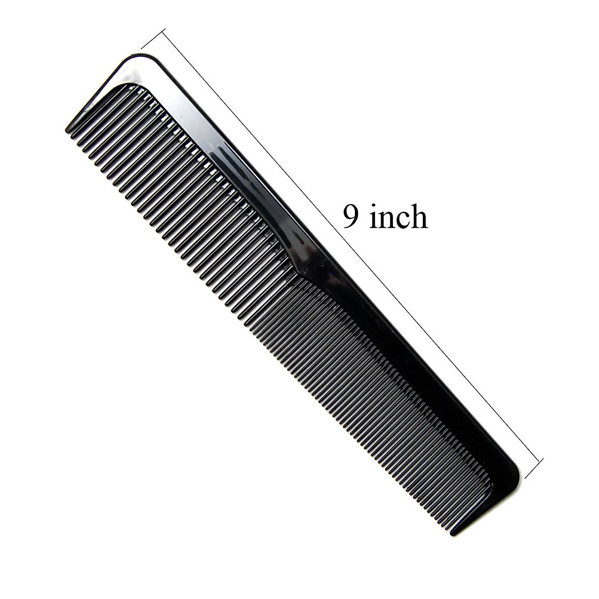Luxxii 6 Pack - 9" Large Black Dressing Comb Barber Comb SET - Styling Essentials Coarse/Fine