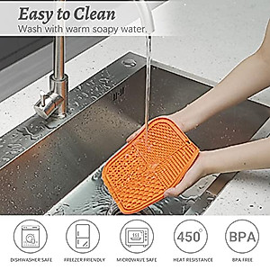 MateeyLife Large Lick Mat for Dogs & Cats with Suction Cups, Lick matts for Large Dogs Anxiety Relief, Cat Peanut Butter Lick Pad, Dog Enrichment Toys for Boredom Reducer, Dog Treat Mat for Bathing