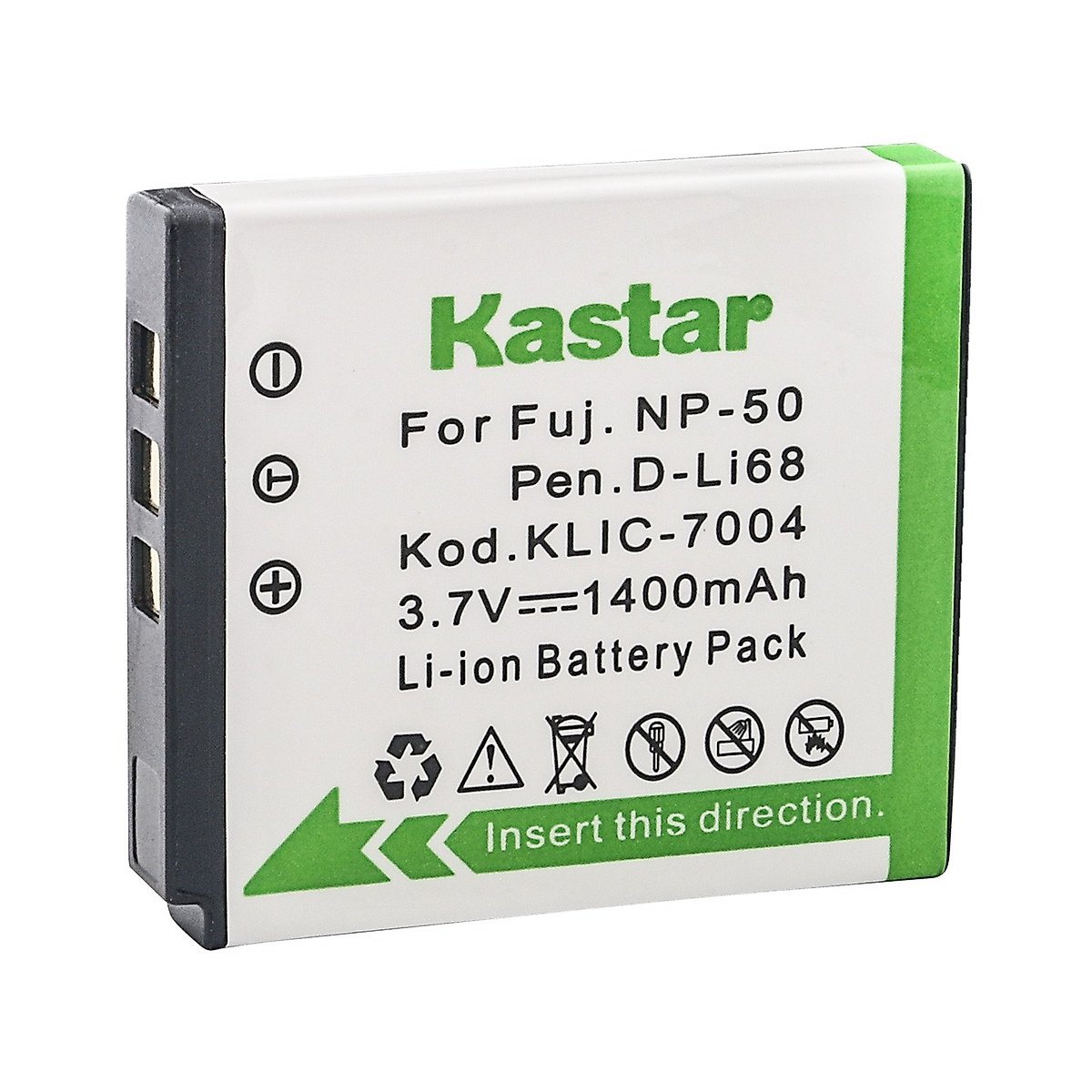Kastar High Capacity KLIC-7004 Digital Camera Replacement Lithium-Ion Battery Compatible With Kodak KLIC-7004; Fuji NP-50 NP-50A, FinePix F300EXR, FinePix F505EXR; Pentax D-LI68; SiOnyx Aurora SX-50