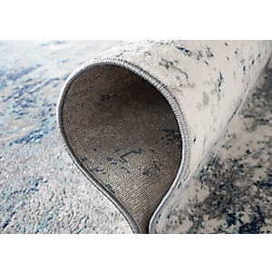 SAFAVIEH Jasper Collection Area Rug - 9' x 12', Grey & Blue, Modern Abstract Design, Non-Shedding & Easy Care, Ideal for High Traffic Areas in Living Room, Bedroom (JSP107G)