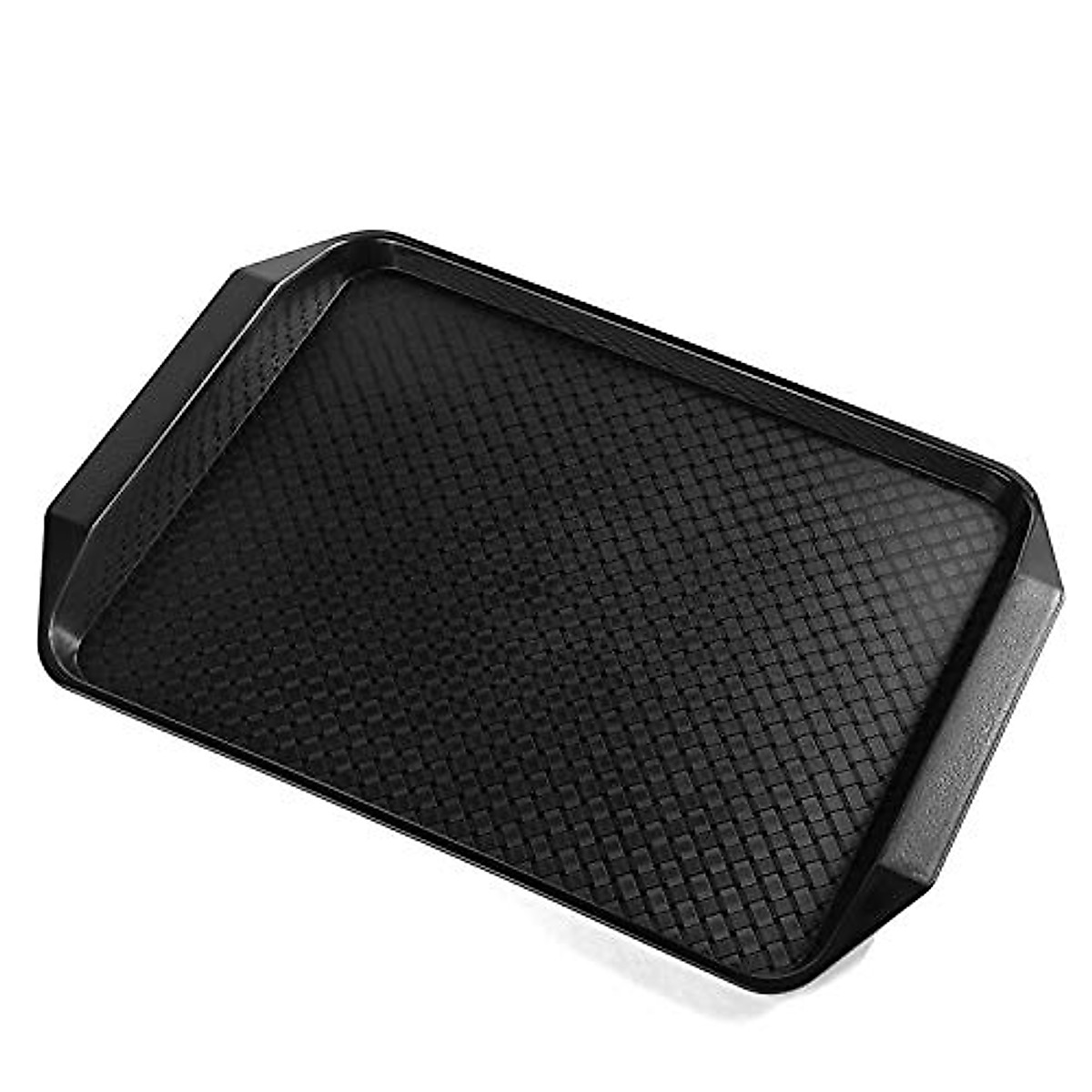 Aebeky Plastic Fast Food Tray,16.7 by 11.8-Inch,Set of 12 (Black)