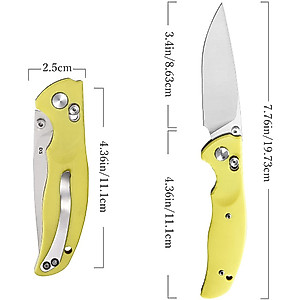 Eafengrow EF3 Outdoor Pocket Knife Folding Hunting Knife with D2 Blade G10 Handle Ball Bearing Tactical Survival Hunting EDC Knifes (light)