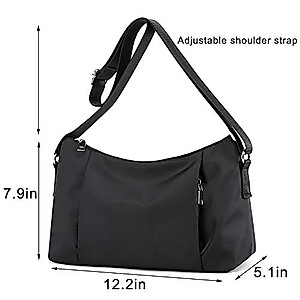 SplendoRoute Multi Pocket Shoulder Bag for Women Nylon Sling Crossbody Bag