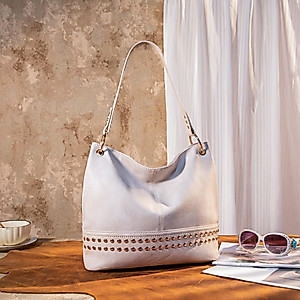 Montana West Large Hobo Bag Leather Purses and Handbags for Women Top Handle Shoulder Satchel Handbags Leather Tote Purse for Women MWC-047DBG