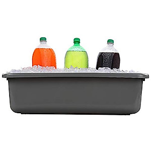 Eagrye 4-Pack Bus Tubs, Commercial Tote Box, Plastic Bus Box (13 L Capacity), Grey