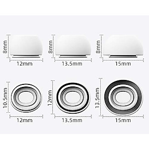 ALXCD 3 Pairs Ear Tips Compatible with AirPods Pro Headphones, Silicon Earbud Tips Eargel Replacement, Perfect Compatible with AirPods Pro [White Small Size]