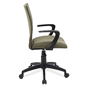 Leick Linen Apostrophe Office Chair with Black Caster Base, Sage Green