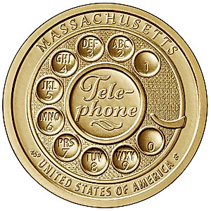 2020 P American Innovation Massachusetts - Invention of the Telephone $1 Coin - Roll of 25 Dollar Coins Dollar US Mint Uncirculated