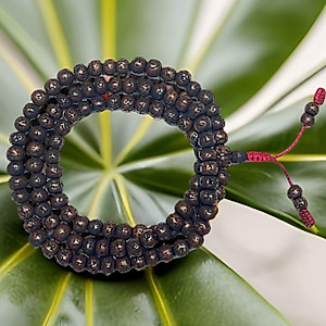 Agan Traders Women's 2024 Meditation Prayer Beads Necklace Healing Power Tibetan Buddhist Wrist Japa Mala (83 BM, 8, Raktu)