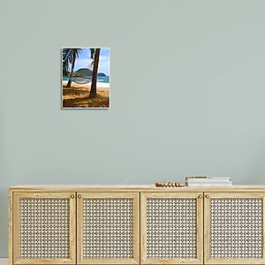 Stupell Industries Tropical Summer Vacation Hammock Between Palm Trees, Design by Noah Bay, Wall Plaque, 13 x 19