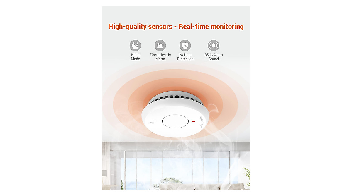 Jemay Wireless Smoke Detectors - 10 Year Battery Life