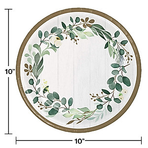 Creative Converting 346145 Eucaplytus Border Luncheon Paper Plates, 8 count, 10", Multi-color