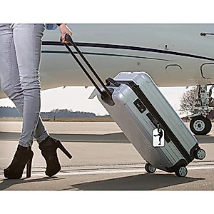 Zoczos Baseball Player Travel Bag Tag Hat Sports Competition Exercise PU Leather Name ID Labels with Privacy Cover for Men Women Suitcase, 1 Pack Black White