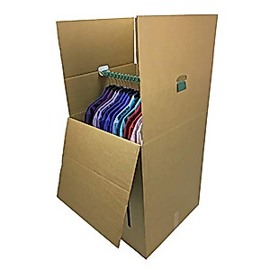 Uboxes Wardrobe Boxes - Qty: 6 Boxes w Bars - Moving Boxes Fast