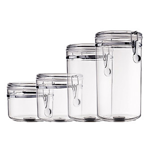 Bellemain 4 Piece Airtight Acrylic Canister Set, Food Storage Container