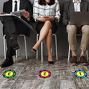 Numbered Spot Markers and Labels Numbers Line Up Floor Decals Classroom Line-Up Helpers for Preschool Kindergarten Elementary Teachers Classroom School Decoration (Sunflower Style)