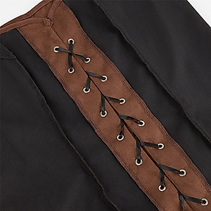 Pirate Costume Women Viking Costume Medieval Renaissance Ren Faire Costume Outfit Women Bodice Brown Vest Size M