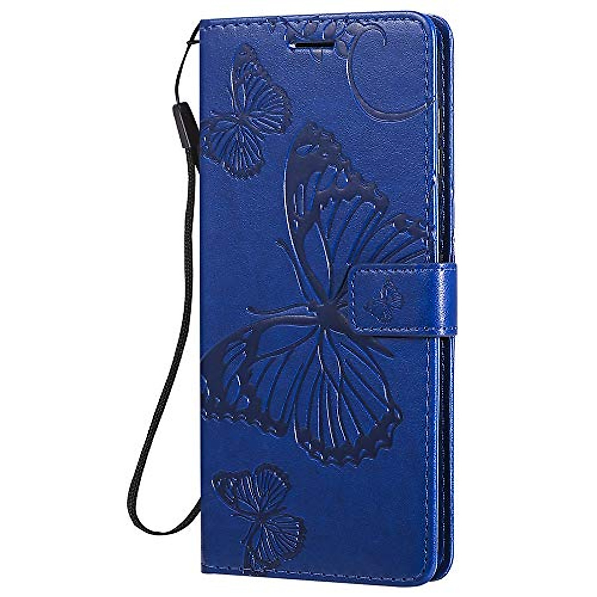 Asdsinfor Compatible with Redmi Note 9 Pro Case Wallet Case Credit Cards Slot with Stand for PU Leather Shockproof Flip Magnetic Compatible with Xiaomi Redmi Note 9S Big Butterfly Blue KT