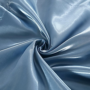 Feelyou Light Blue Silk Like Satin Bedding Set Queen Women Duvet Cover Set Luxury Soft Comforter Cover Adults Bedroom Decor Chic Luxurious Silky Bedspread Cover Zipper (1 Duvet Cover + 2 Pillow Case)