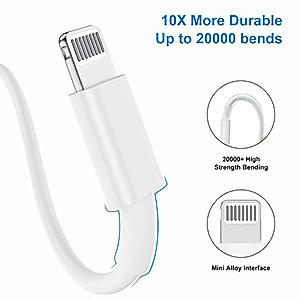 QZIIW [Apple MFI Certified iPhone Charger Cable 10 Ft, 3Pack Extra Long USB to Lightning Cable 10 Feet,Apple Charging Power Cord 10 Foot for iPhone 14 13 12 11 Pro Max Mini XR X 9 8 7Plus 6 6s ipad